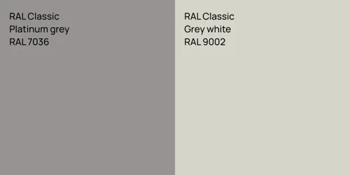 RAL Classic Platinum grey vs. RAL Effect RAL 850-4 comparison