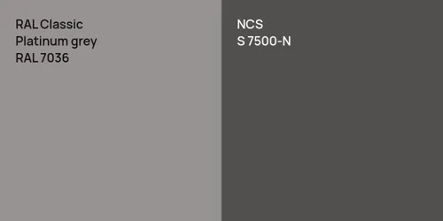 RAL Classic Platinum grey vs. RAL Effect RAL 120-M comparison