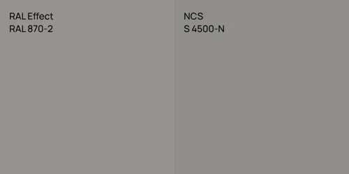 RAL Effect RAL 870-2 vs. RAL Classic Pure White comparison