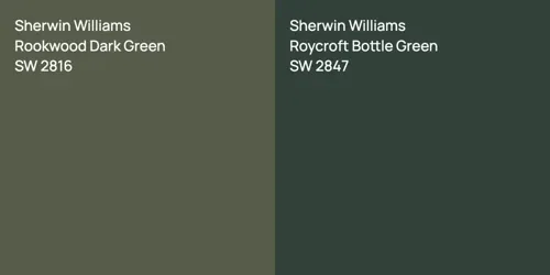 Compare Sherwin Williams Rookwood Dark Green