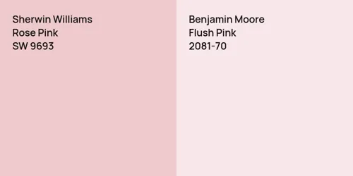 Sherwin Williams Rose Pink vs. Benjamin Moore Rose Blush comparison