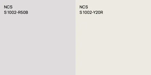 NCS S 1002-R50B vs. NCS S 1001-Y comparison