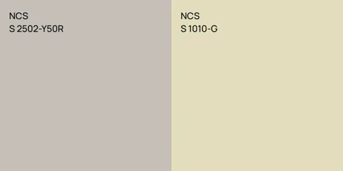 NCS S 2502-Y50R vs. NCS S 1010-G comparison