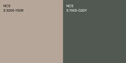 NCS S 3005-Y50R vs. NCS S 2502-Y comparison