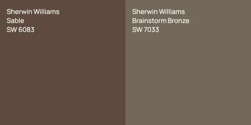 Compare Sherwin Williams Sable with other colors