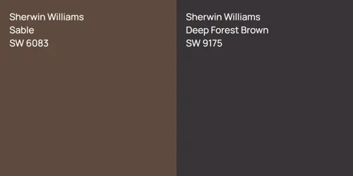 Compare Sherwin Williams Sable with other colors