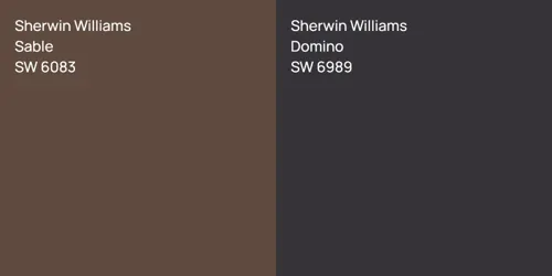 Compare Sherwin Williams Sable with other colors