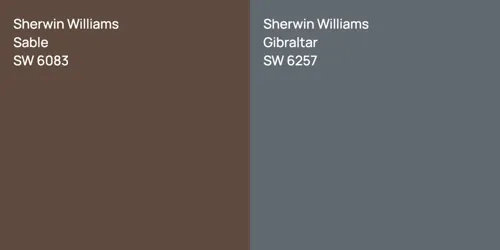 Compare Sherwin Williams Sable with other colors