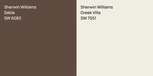 Compare Sherwin Williams Sable with other colors