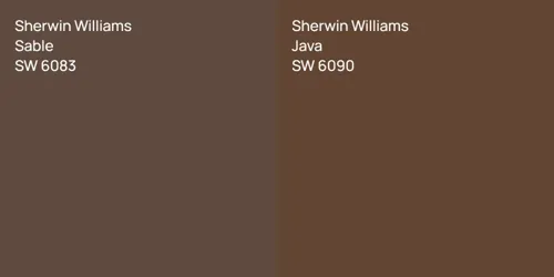 Compare Sherwin Williams Sable with other colors