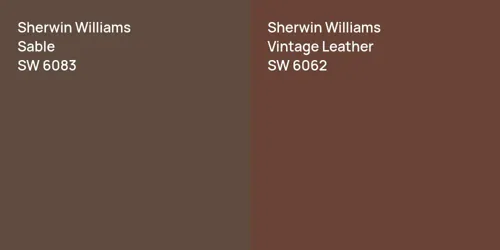 Compare Sherwin Williams Sable with other colors