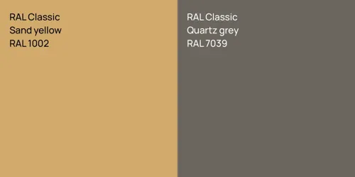 RAL Classic Sand yellow vs. RAL Classic Grey brown comparison