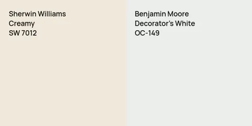 Sherwin Williams Creamy vs. Benjamin Moore Brandy Cream comparison