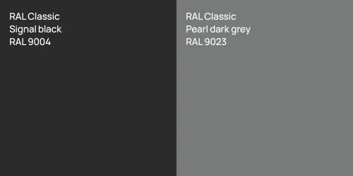 RAL Classic Signal black vs. RAL Classic Jet black comparison
