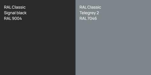 RAL Classic Signal black vs. RAL Classic Jet black comparison