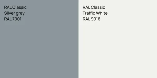 RAL Classic Silver grey vs. RAL Classic Traffic grey A comparison
