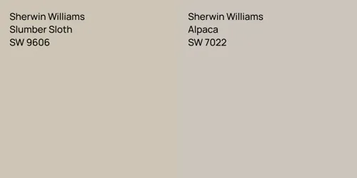 Compare Sherwin Williams Slumber Sloth with other colors