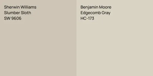Compare Sherwin Williams Slumber Sloth with other colors