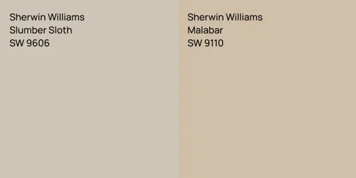 Compare Sherwin Williams Slumber Sloth with other colors