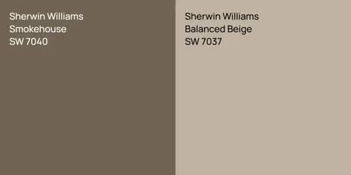 Compare Sherwin Williams Smokehouse with other colors