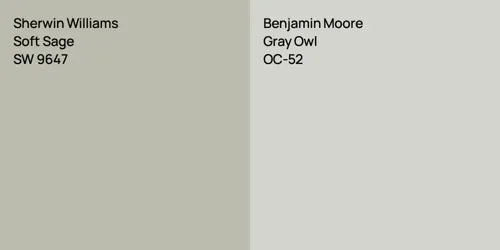 Compare Sherwin Williams Soft Sage with other colors