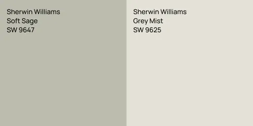 Compare Sherwin Williams Soft Sage with other colors
