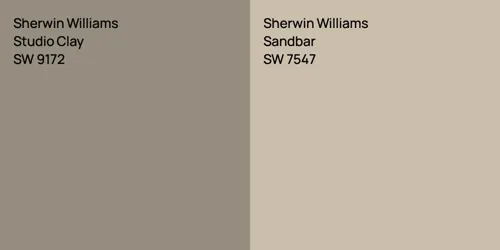 Compare Sherwin Williams Studio Clay with other colors