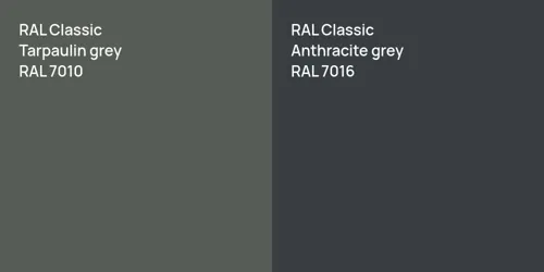 RAL Classic Tarpaulin grey vs. RAL Classic Blue grey comparison
