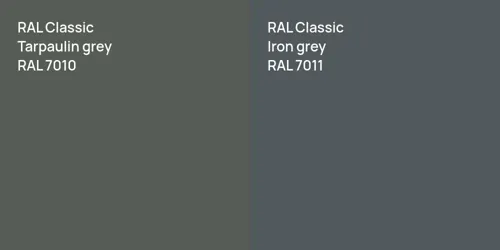 RAL Classic Tarpaulin grey vs. RAL Classic Blue grey comparison