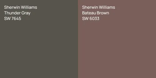 Compare Sherwin Williams Thunder Gray with other colors