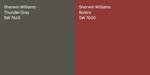Compare Sherwin Williams Thunder Gray with other colors