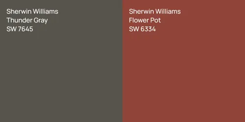 Compare Sherwin Williams Thunder Gray with other colors