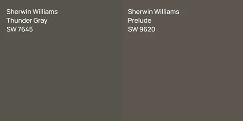Compare Sherwin Williams Thunder Gray with other colors