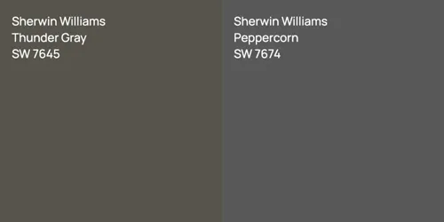 Compare Sherwin Williams Thunder Gray with other colors