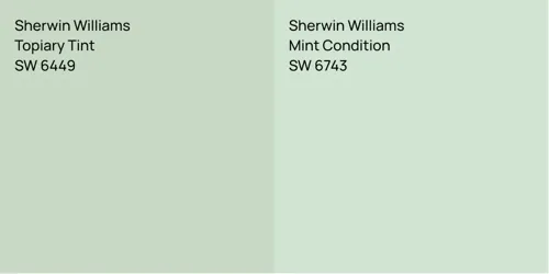 Compare Sherwin Williams Topiary Tint with other colors