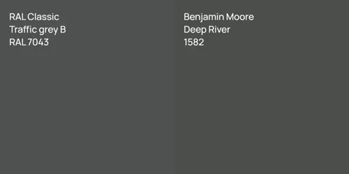 RAL Classic Traffic grey B vs. Benjamin Moore Iron Mountain comparison