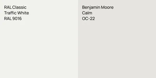 RAL Classic Traffic White vs. RAL Classic Signal White comparison