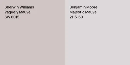 Sherwin Williams Vaguely Mauve vs. Benjamin Moore Hint of Mauve comparison