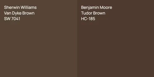 Sherwin Williams Van Dyke Brown vs. Benjamin Moore Van Buren Brown comparison