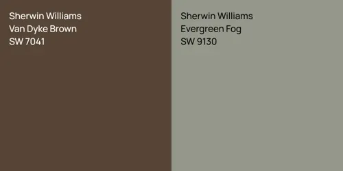 Compare Sherwin Williams Van Dyke Brown with other colors