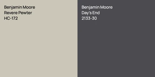 Benjamin Moore Revere Pewter vs. Sherwin Williams Porcelain comparison