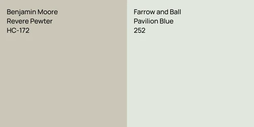 Benjamin Moore Revere Pewter vs. Sherwin Williams Porcelain comparison