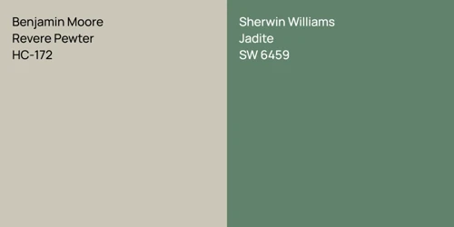 Benjamin Moore Revere Pewter vs. Sherwin Williams Porcelain comparison