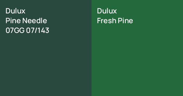 Dulux Pine Needle vs. Dulux Fresh Pine comparison