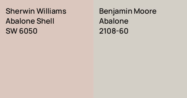 Sherwin Williams Abalone Shell vs. Benjamin Moore Abalone comparison
