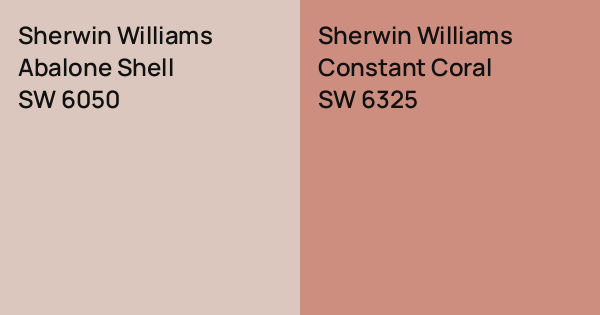 Sherwin Williams Abalone Shell vs. Sherwin Williams Constant Coral ...