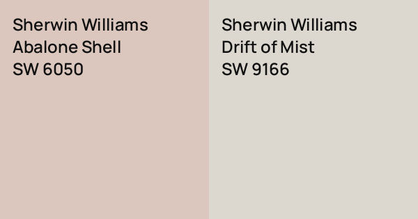 Sherwin Williams Abalone Shell vs. Sherwin Williams Drift of Mist ...