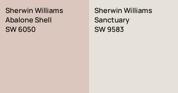Sherwin Williams Abalone Shell vs. Sherwin Williams Sanctuary comparison