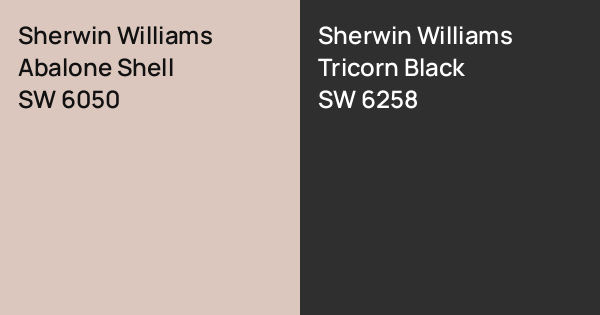 Sherwin Williams Abalone Shell vs. Sherwin Williams Tricorn Black ...