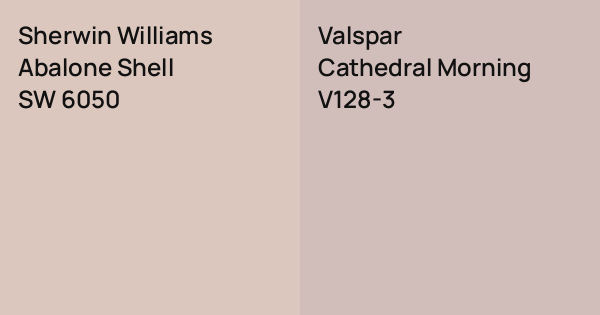 Sherwin Williams Abalone Shell vs. Valspar Cathedral Morning comparison